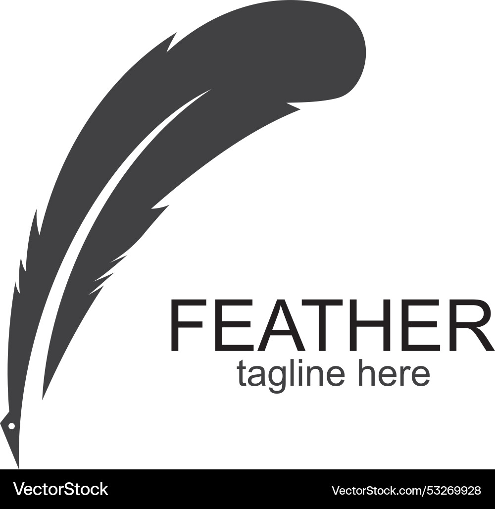 Feather logo Royalty Free Vector Image - VectorStock