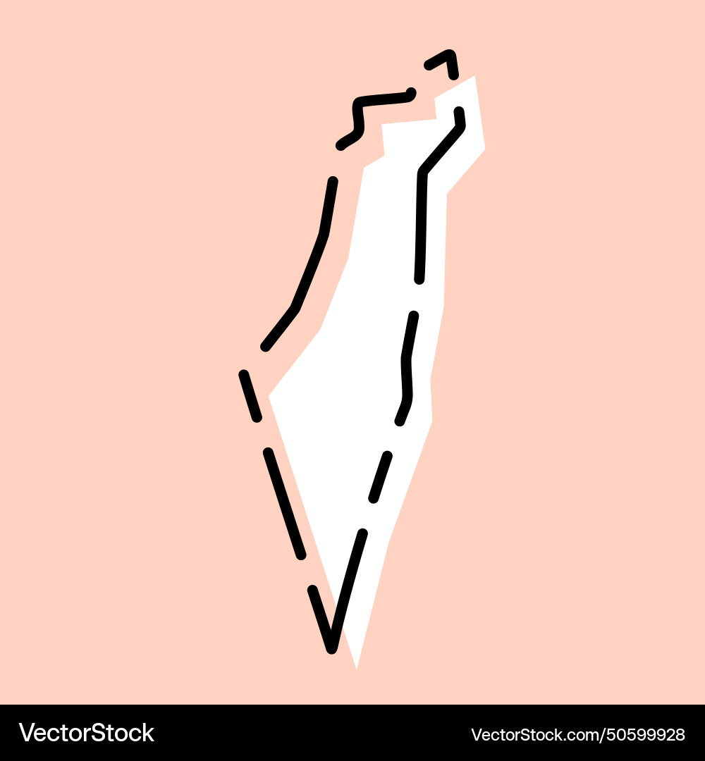 Israel simplified map Royalty Free Vector Image