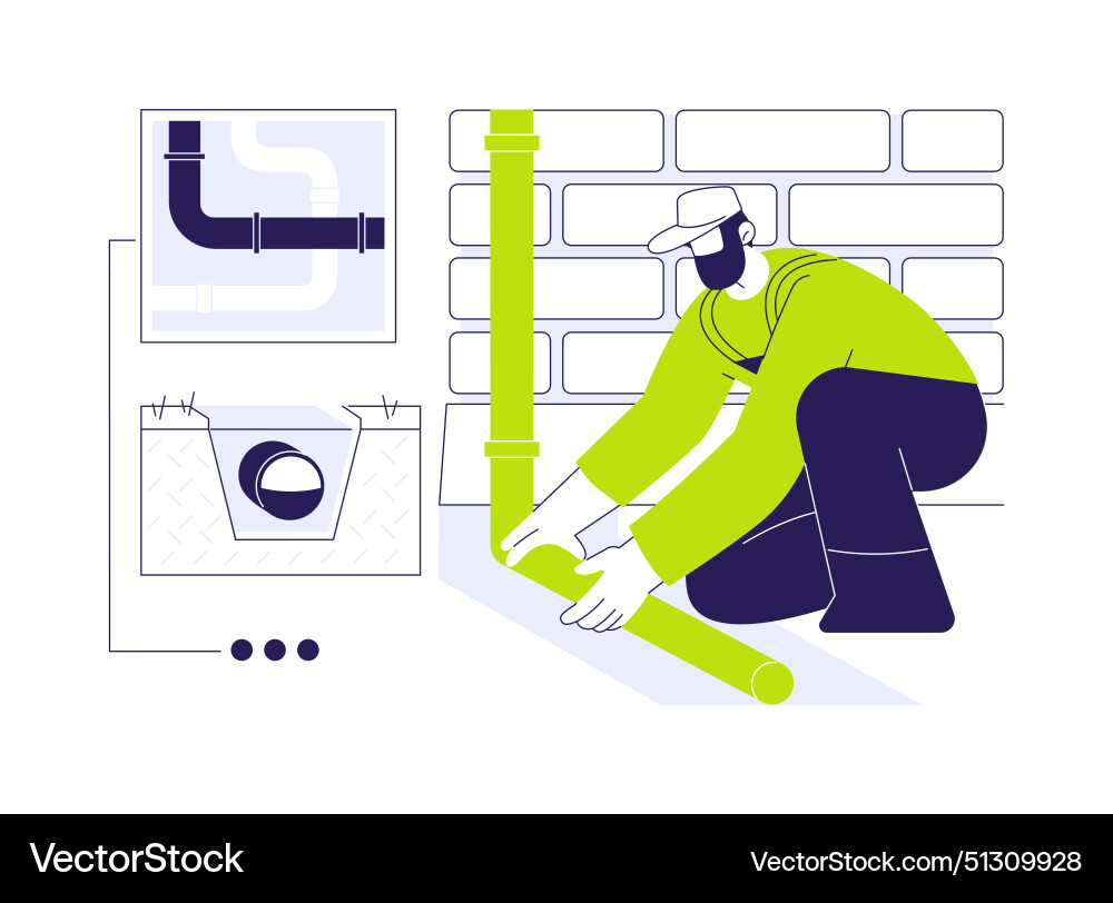 Laying drainage pipes abstract concept Royalty Free Vector