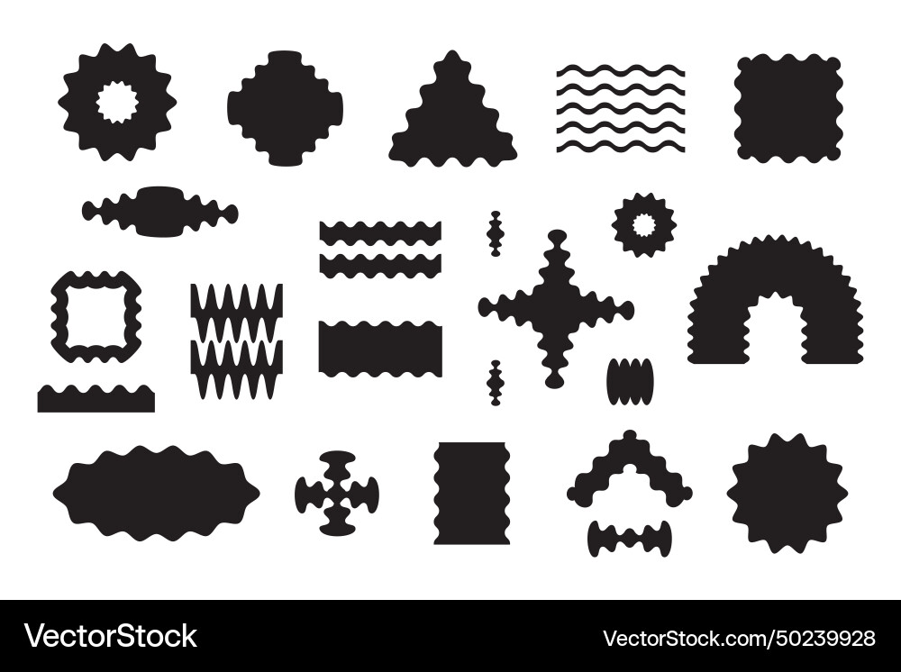 Modern abstract random wavy black shapes on white Vector Image