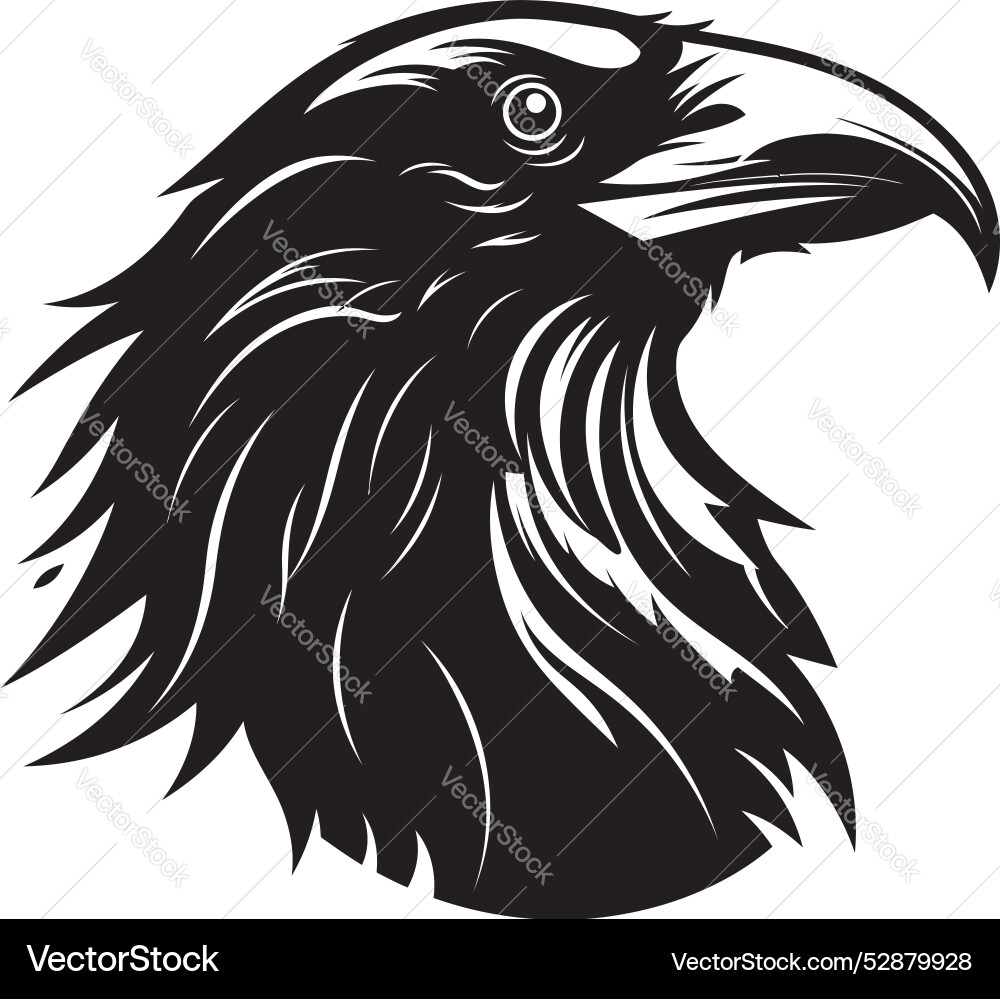Modern raven silhouette symbol graceful crow Vector Image