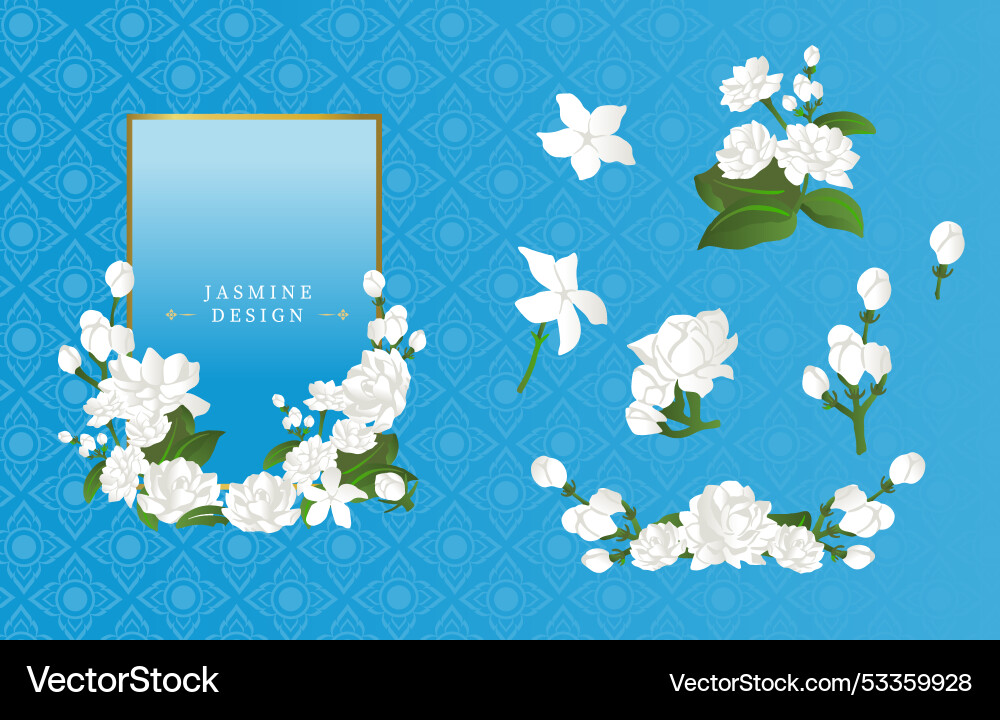 Object element set of jasmine for thailand Vector Image
