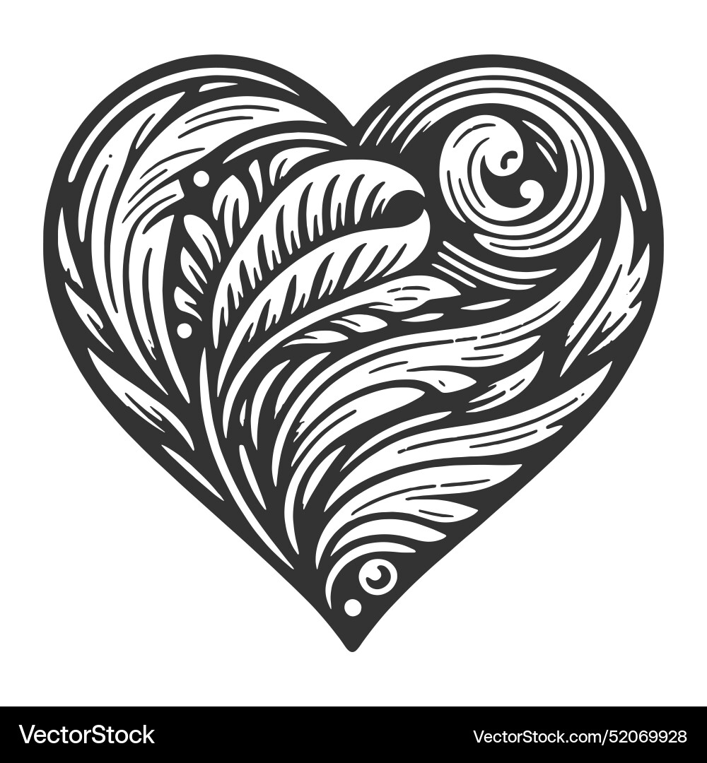 Heart Etch Vector Images (over 1,200)