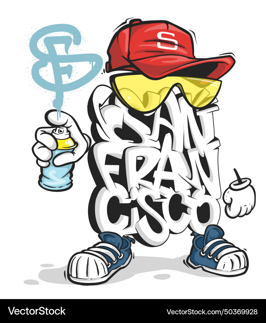 San francisco california graffiti style spray Vector Image