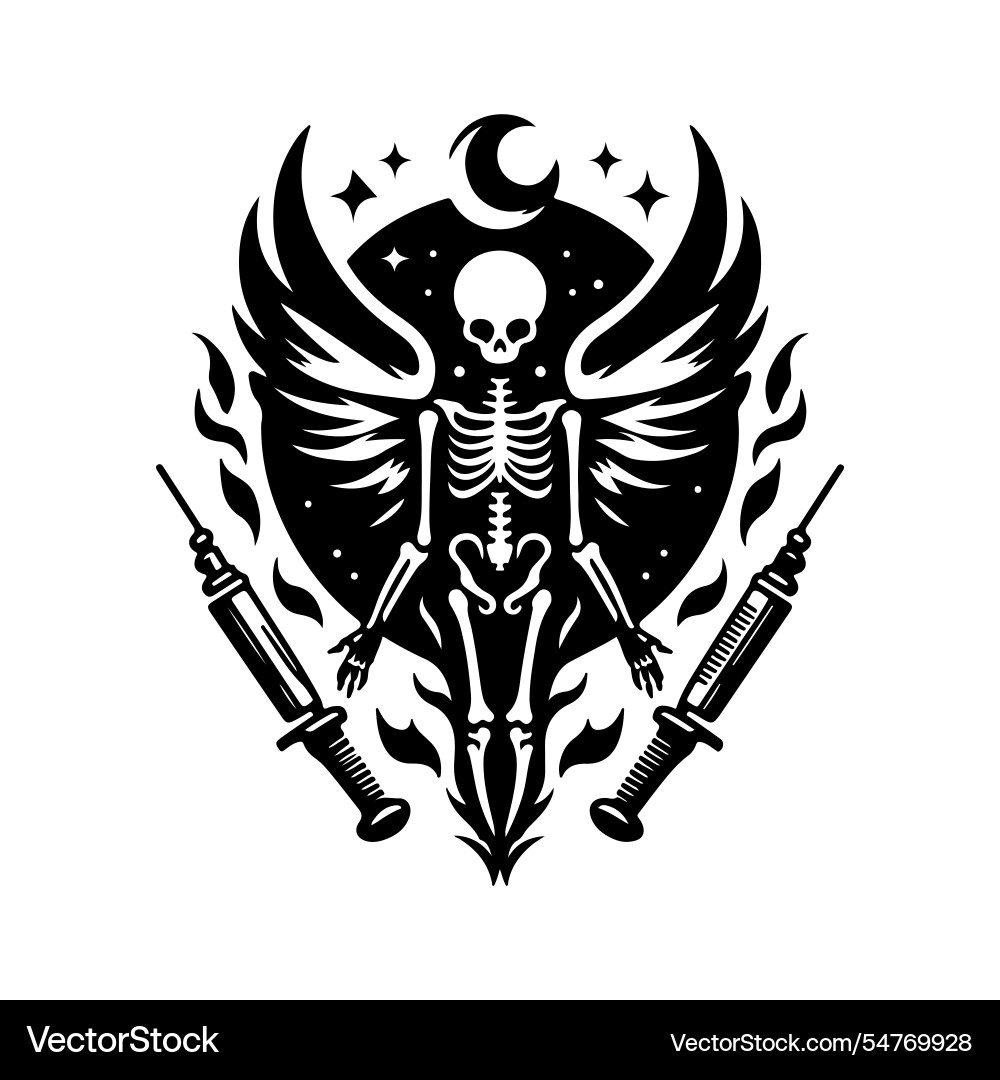 Spooky Bone Fairies Silhouette Royalty Free Vector Image