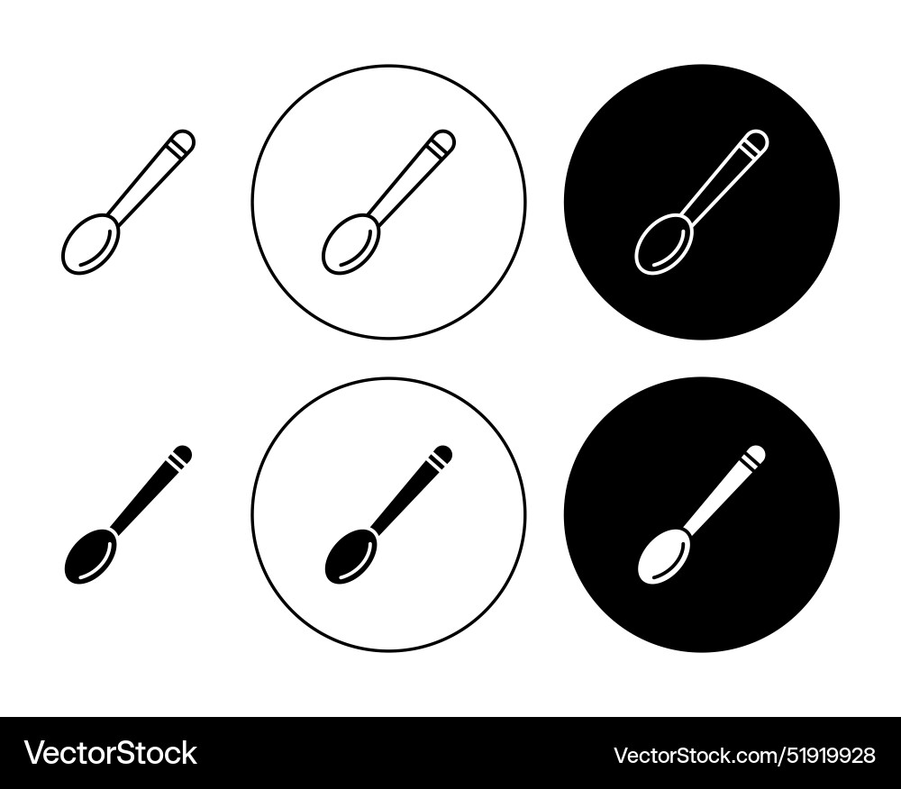 Spoon icon collection of outline thin line symbol Vector Image