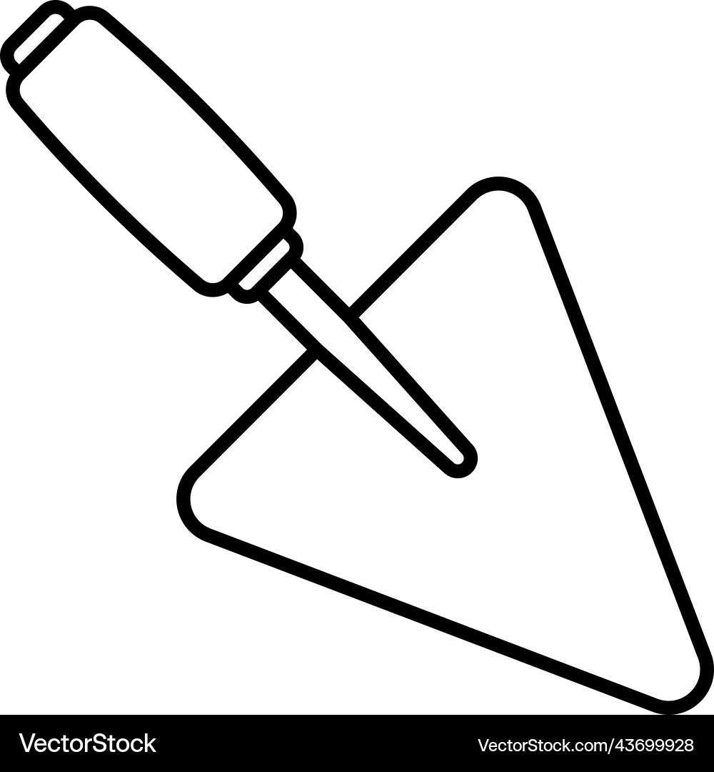 Trowel line art icon design template Royalty Free Vector