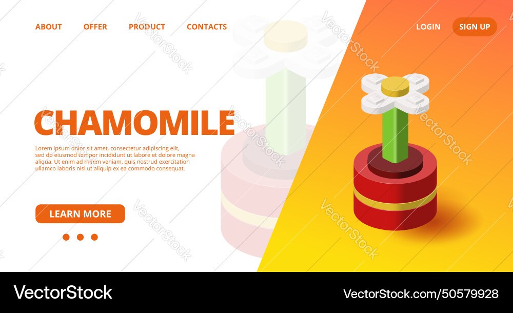 Web template with a flower Royalty Free Vector Image
