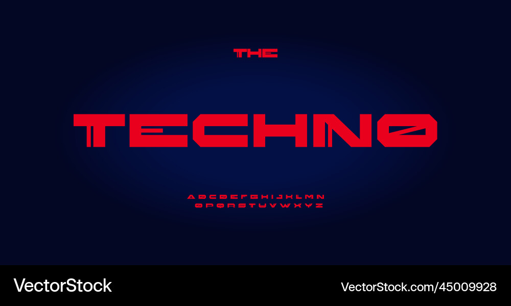 Wide techno font contemporary alphabet extended Vector Image
