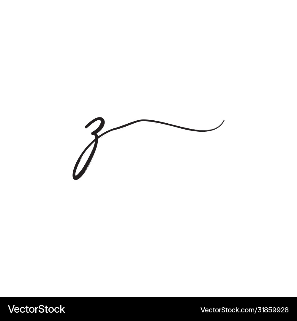 Z Signature Letter Logo Royalty Free Vector Image