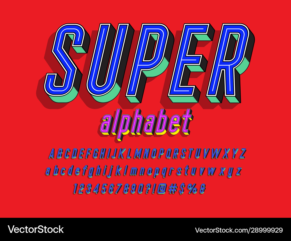 3d bold font Royalty Free Vector Image - VectorStock
