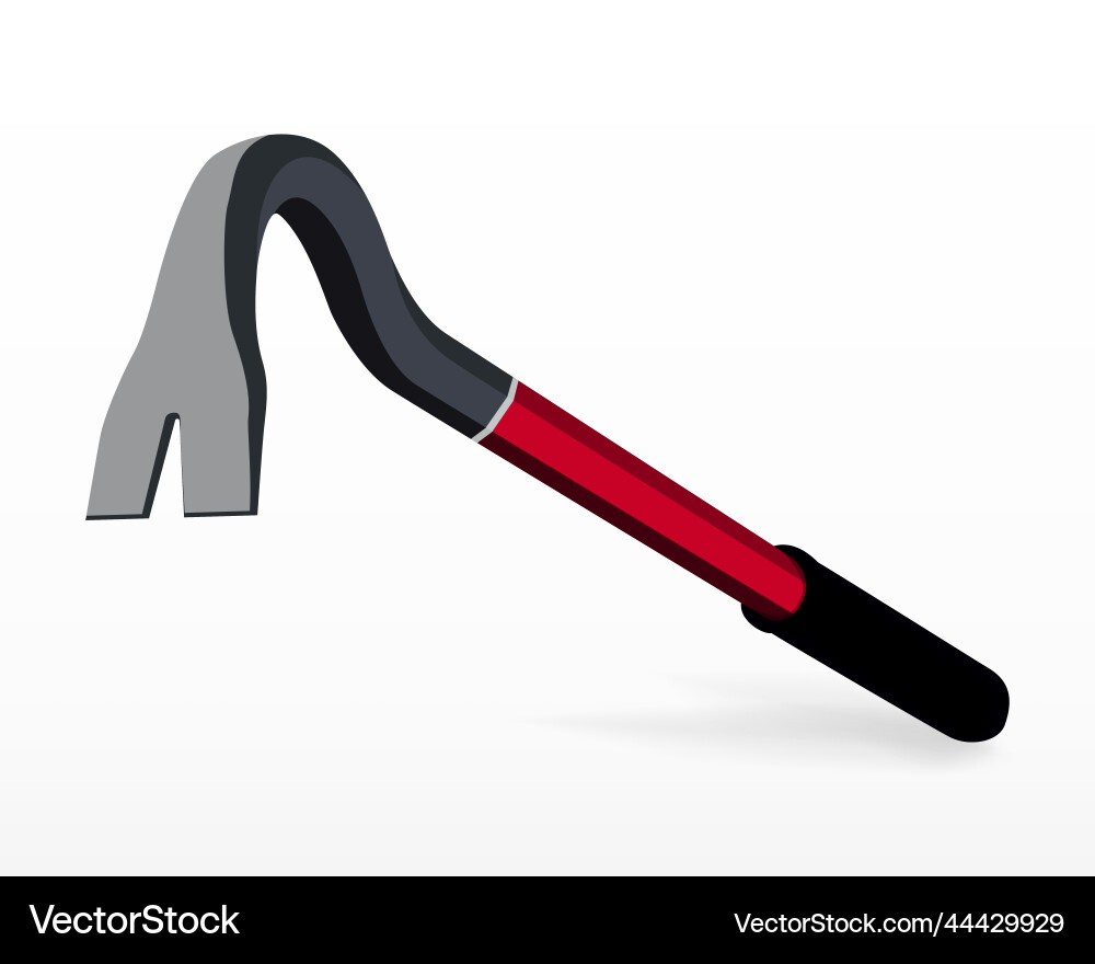 Black and red crowbar with handle jemmy Royalty Free Vector