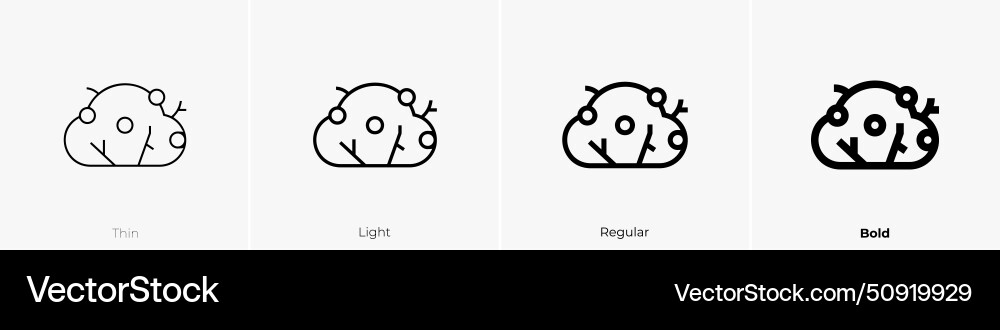 Bush icon thin light regular and bold style Vector Image