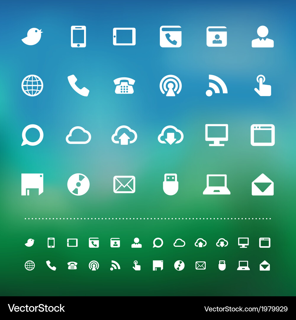 Communication Icon Set - Flat Style Royalty Free Vector