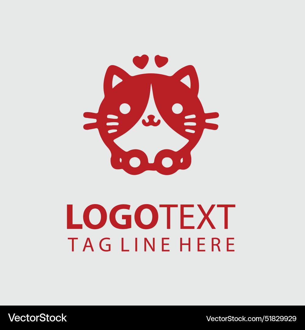 Cute kitty cat logo Royalty Free Vector Image - VectorStock