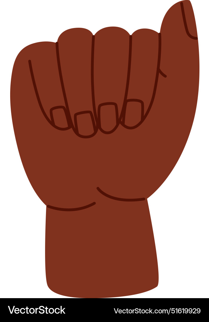 Hand sign alphabet a letter Royalty Free Vector Image