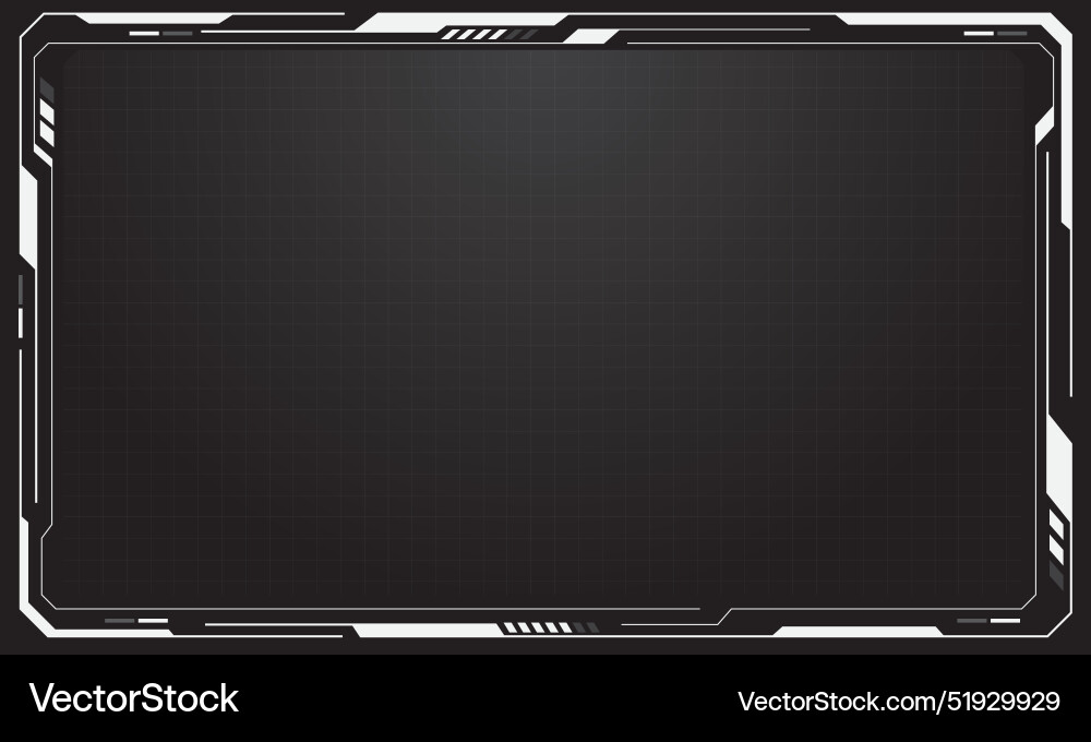 Hud frames white grey user interface elements Vector Image