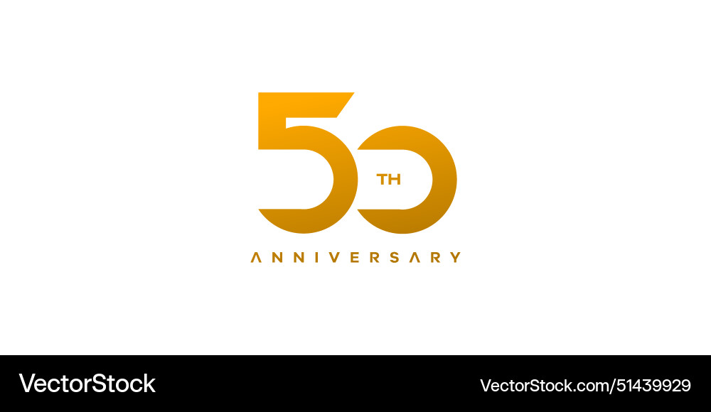 Modern and elegant number 50 logo design Vector Image
