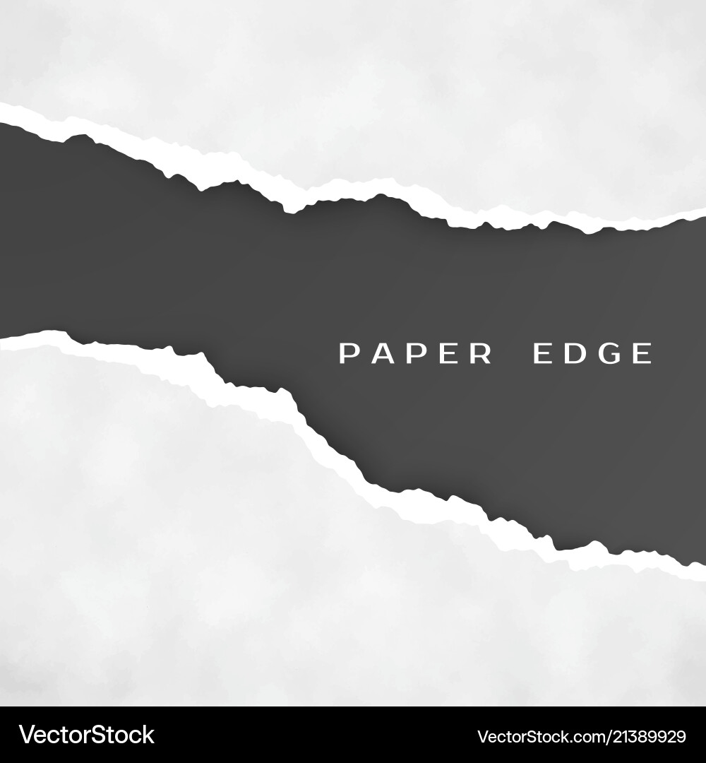 Old gray torn paper isolated over black Royalty Free Vector