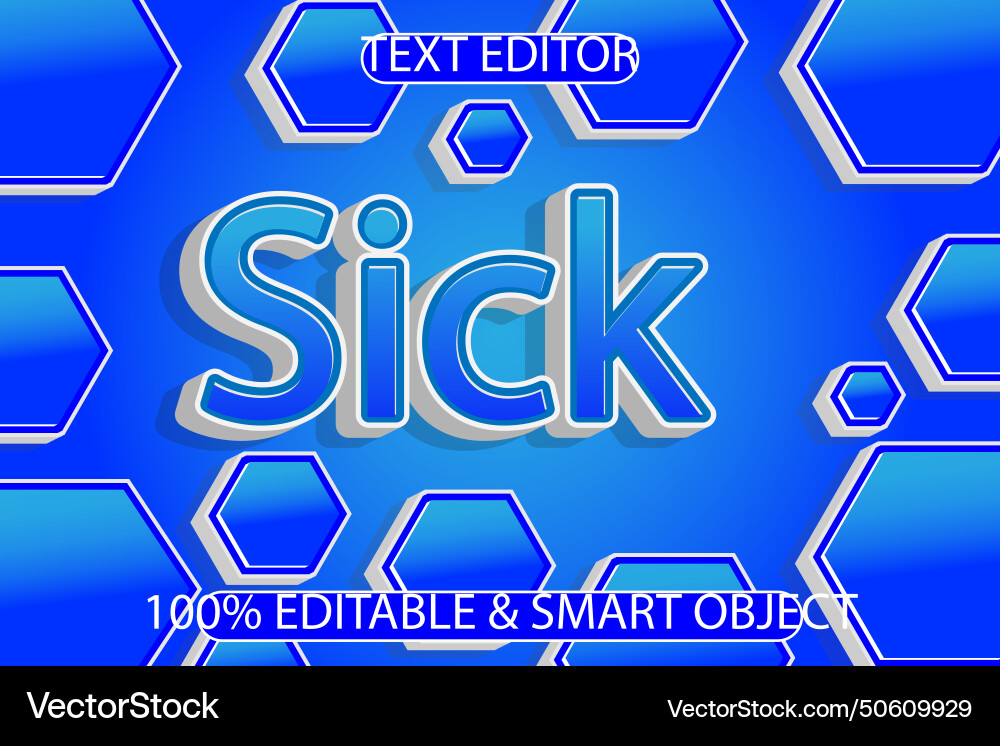 Sick effect 3 dimension emboss cartoon style Vector Image