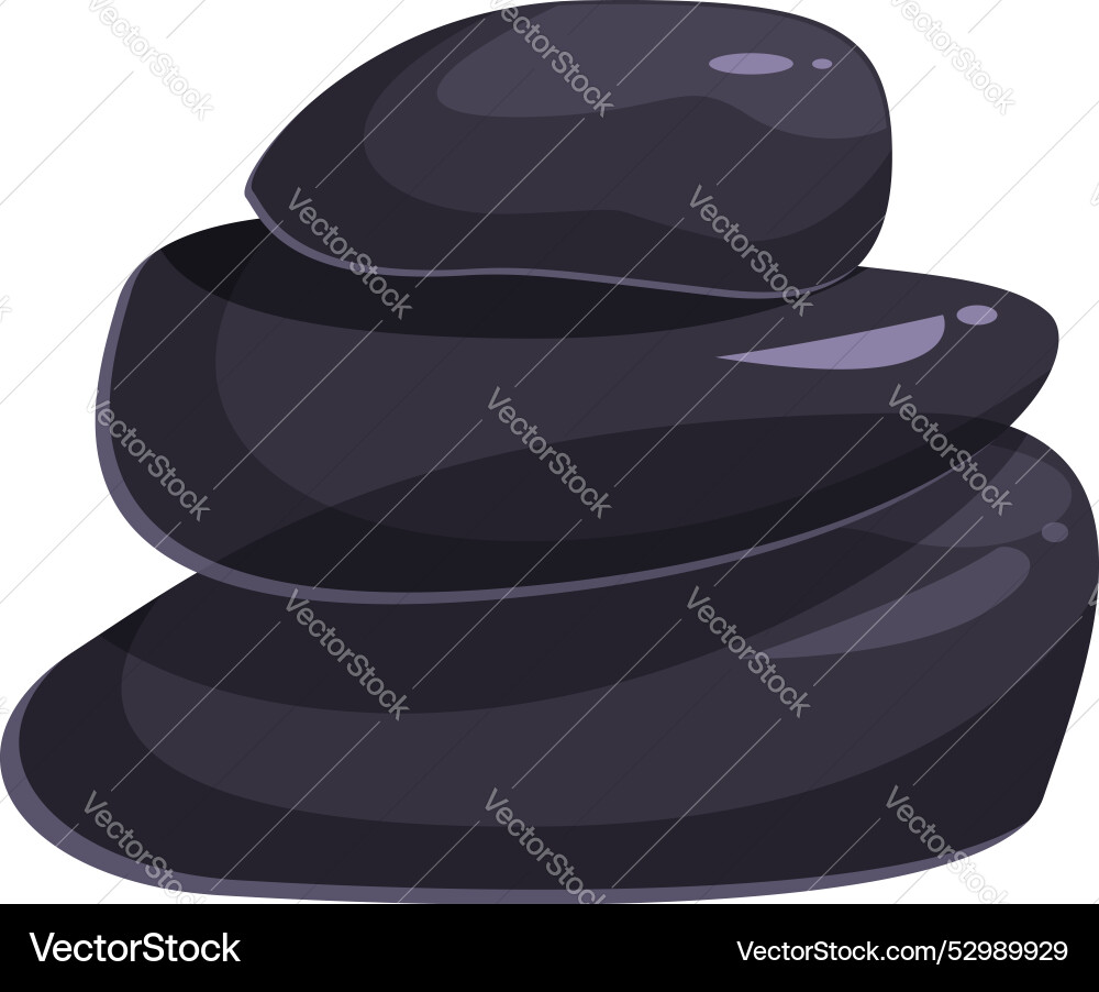 Stack of smooth black stones balancing for zen Vector Image