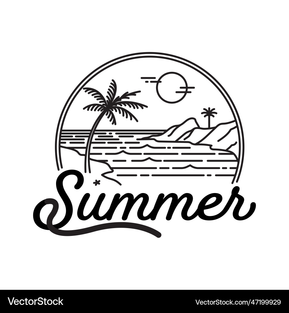 Tropical beach summer logo design Royalty Free Vector Image