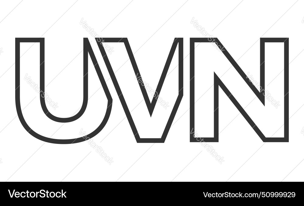 Uvn logo design template with strong and modern Vector Image