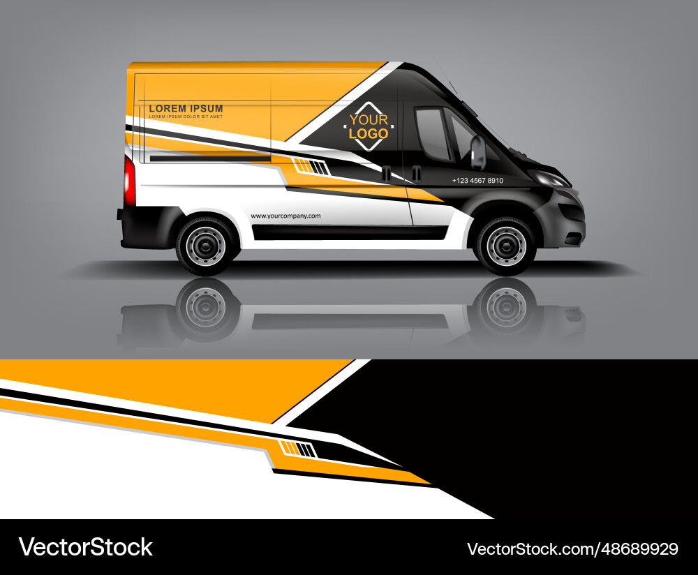 Van wrap design sticker and decal Royalty Free Vector Image