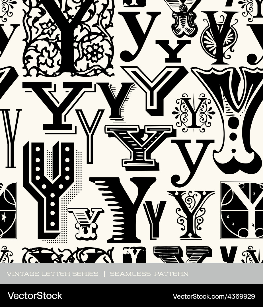 Vintage Letter Y Pattern Royalty Free Vector Image
