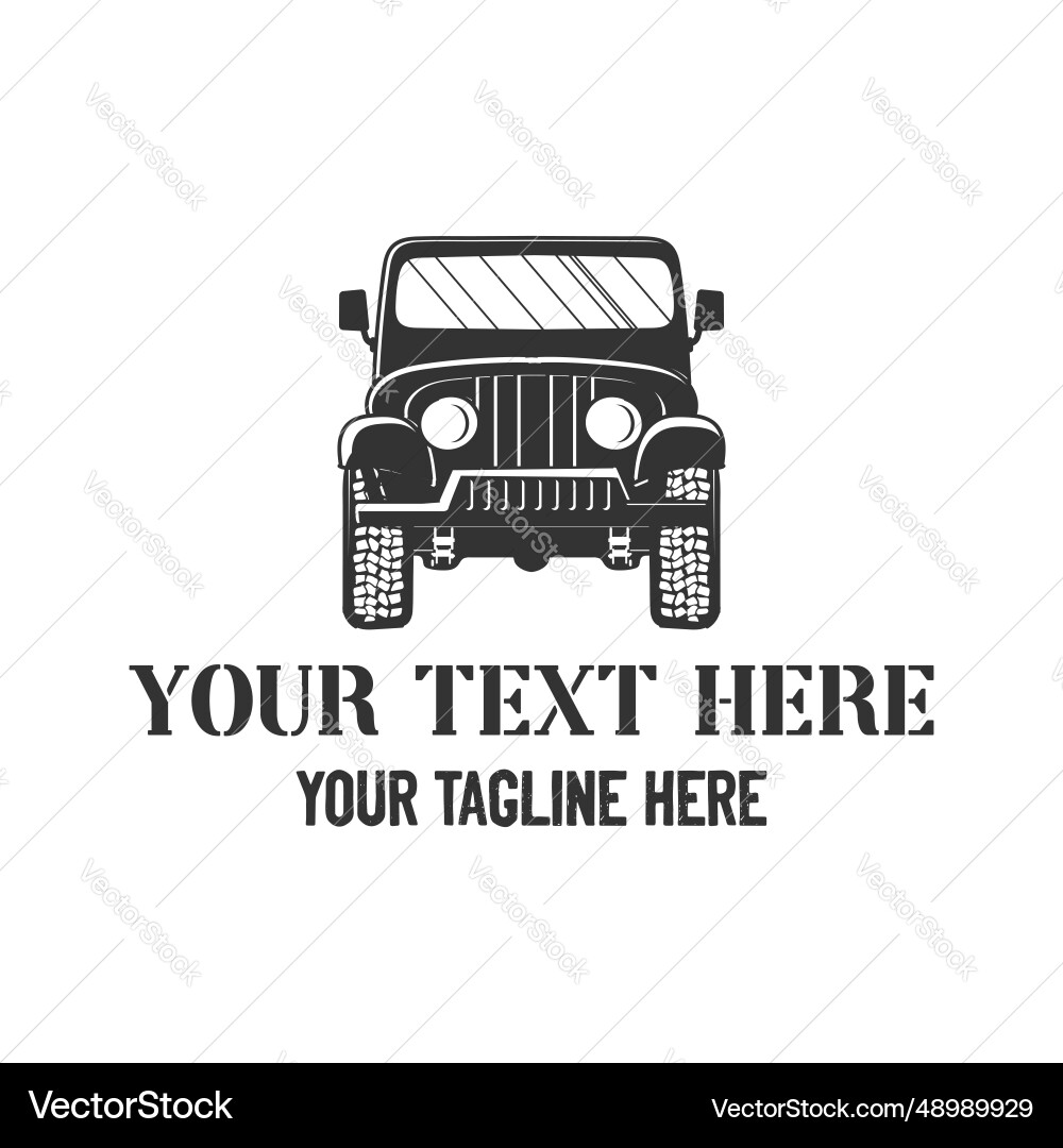 Vintage retro heavy off road car Royalty Free Vector Image