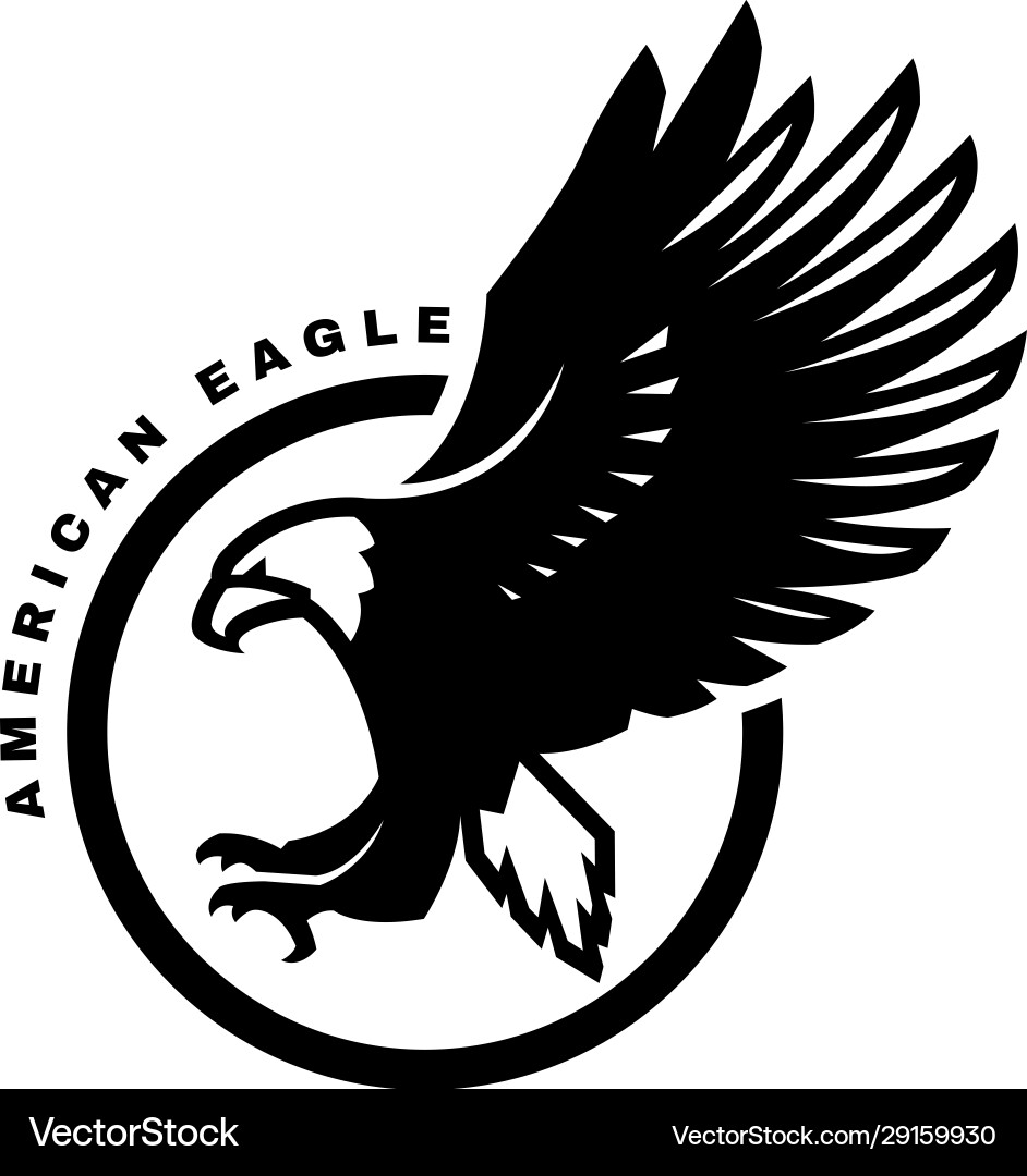American eagle flying bird logo emblem Royalty Free Vector