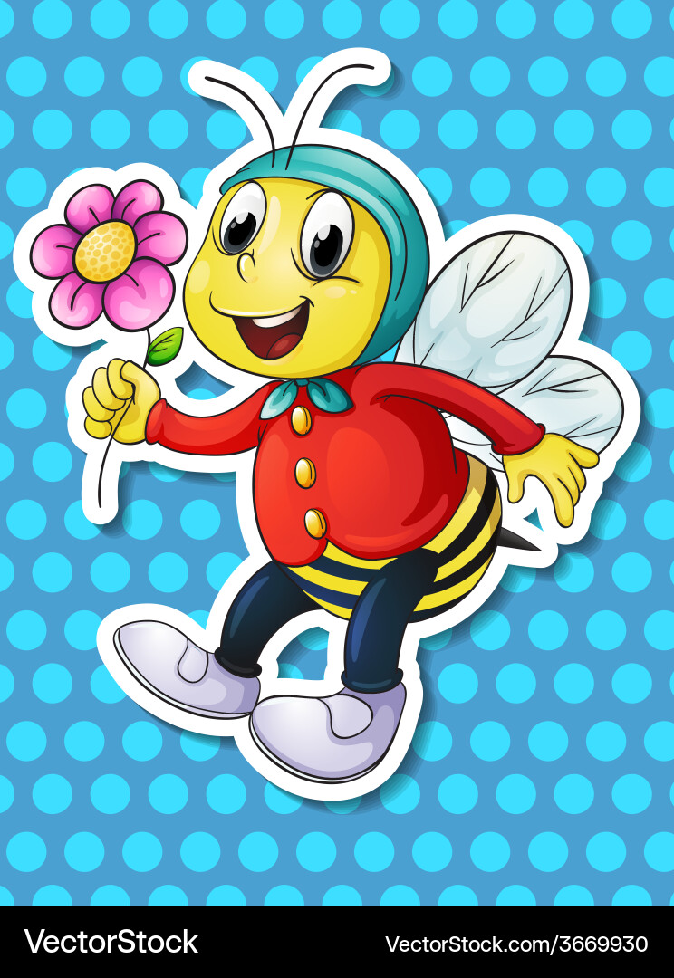 Bee and flower Royalty Free Vector Image - VectorStock