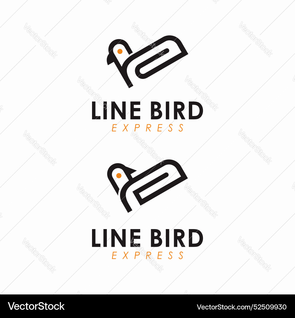 Bird express minimalist logo design concept Vector Image