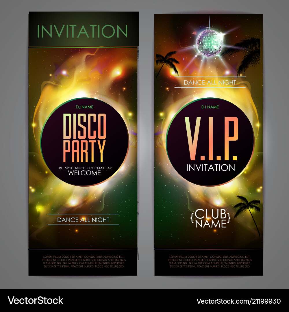 Disco ball background party poster Royalty Free Vector Image