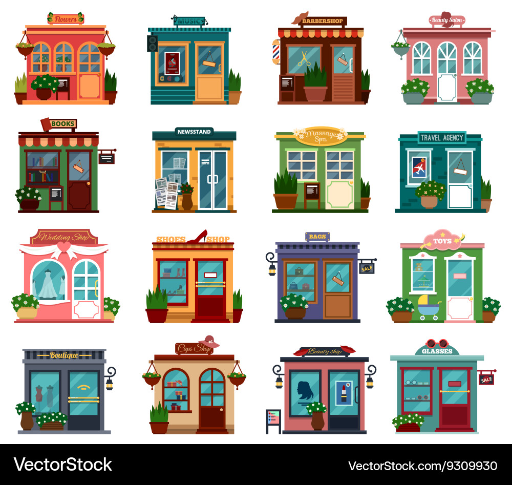 Exterior Shops and Markets Royalty Free Vector Image