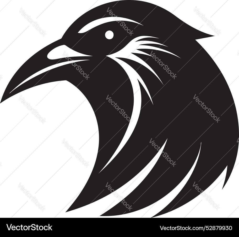 Graceful crow iconic mark raven silhouette Vector Image