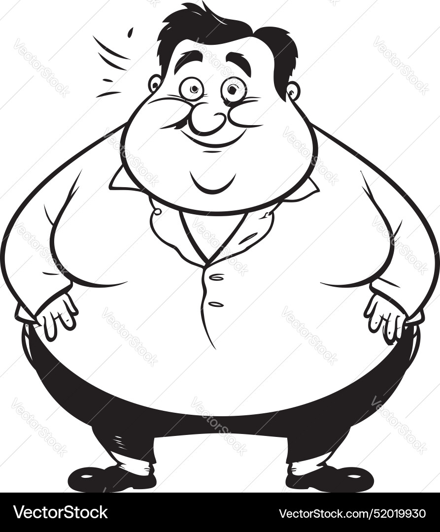 Hefty herald fat man emblem design round Vector Image