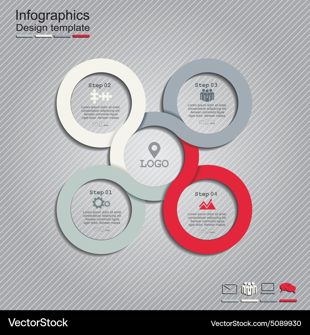 Infographic report template with lines and icons Vector Image