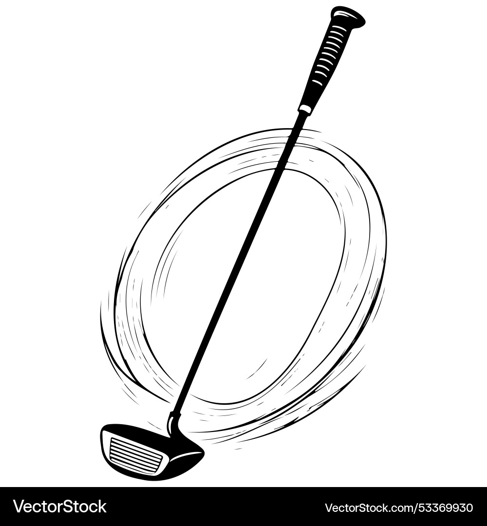 Ink golf club sketches hand drawn line Royalty Free Vector