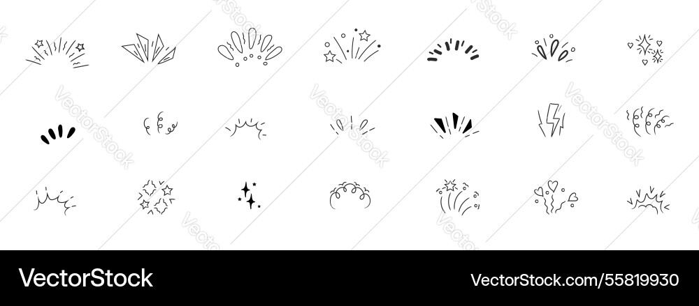 Line confetti exclamation icon elements Royalty Free Vector