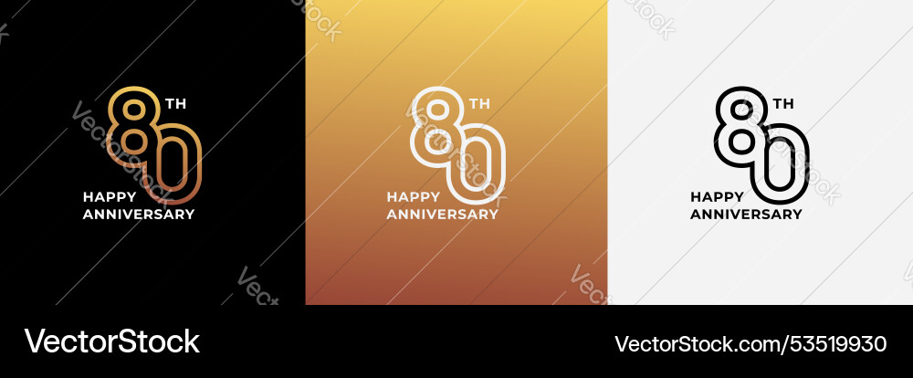 Logo 80th 80 years happy anniversary creative Vector Image