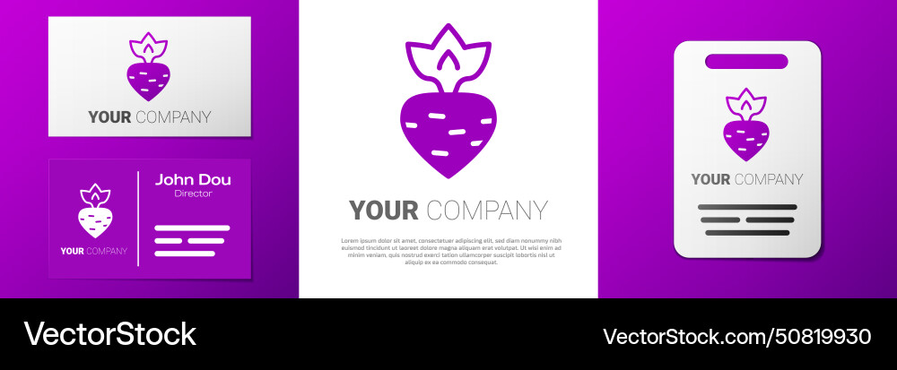 Logotype turnip icon isolated on white background Vector Image