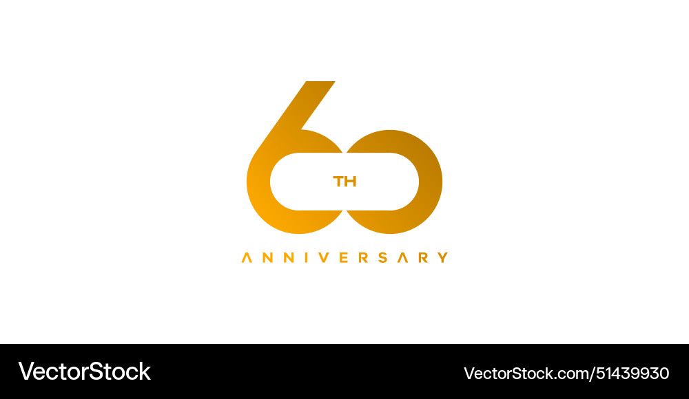 Modern and elegant number 60 logo design Vector Image