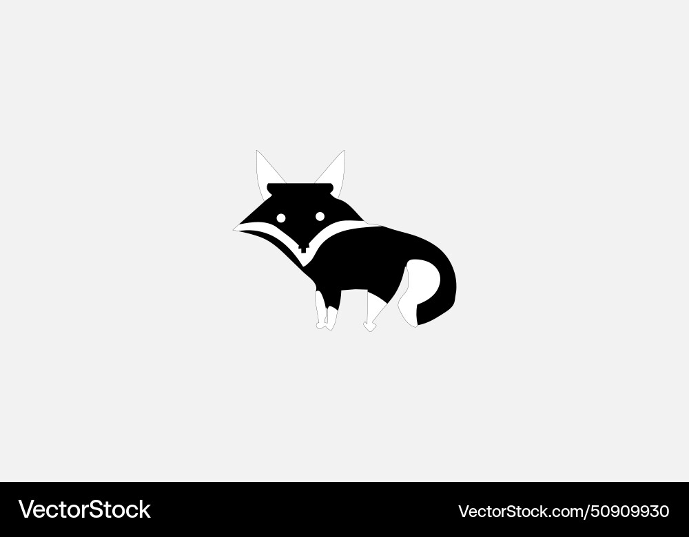 New design minimal style cross fox icon Royalty Free Vector