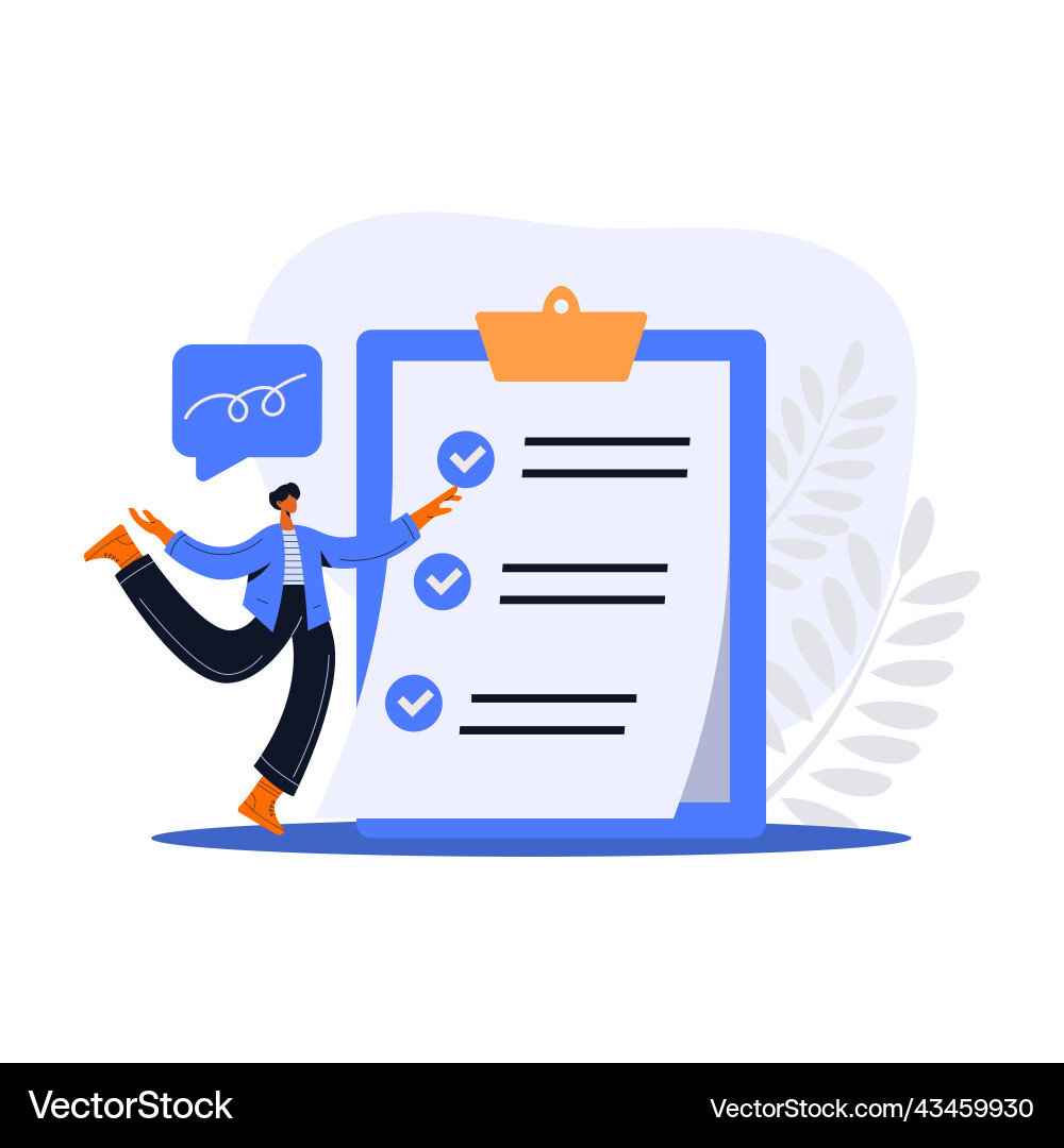 People marked checklist on a clipboard paper Vector Image