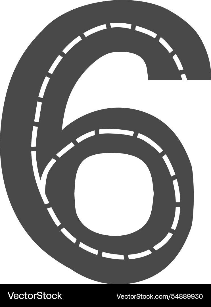 Six digit road alphabet kids Royalty Free Vector Image