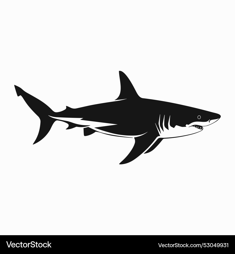 Black shark icon isolated on white background Vector Image