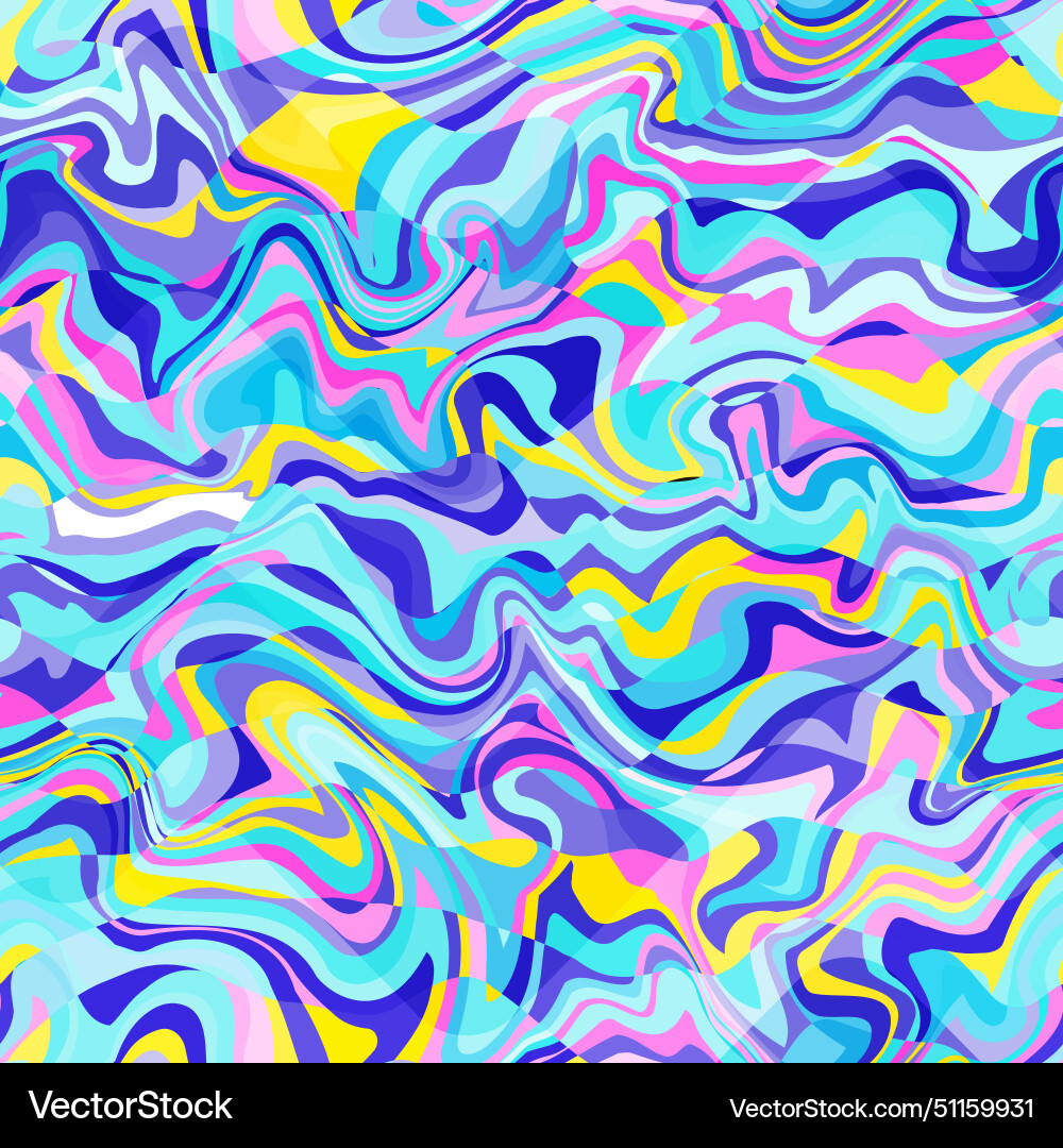 Blue curved lines seamless pattern Royalty Free Vector Image