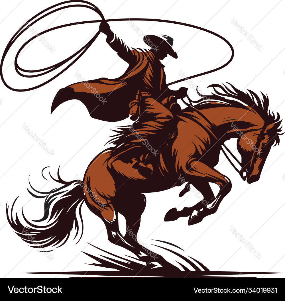 Bucking Bronco - Western Horse – Royalty-Free Vector | VectorStock