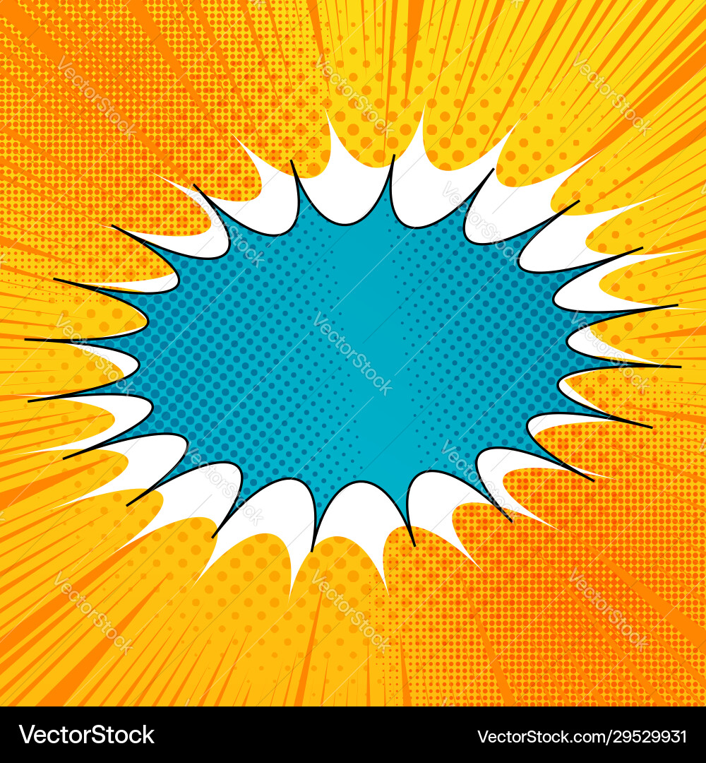 Comic explosive bright template Royalty Free Vector Image